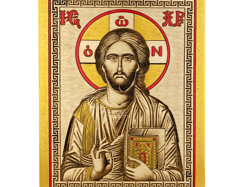 Jesus Christ Blessing Orthodox Icon from Mount Athos | Monastiriaka