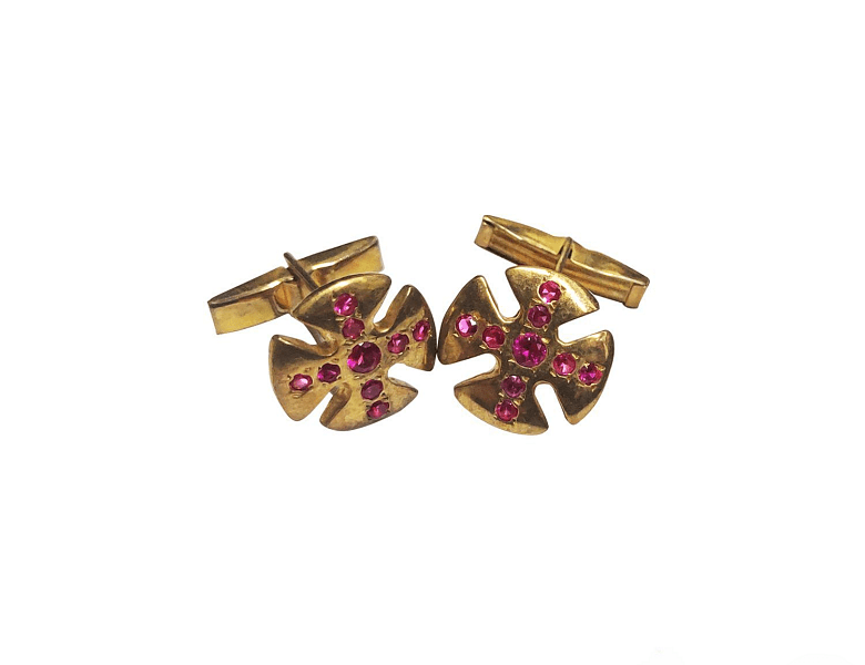 Silver Cufflinks with Gold Plating | Mount Athos | Monastiriaka